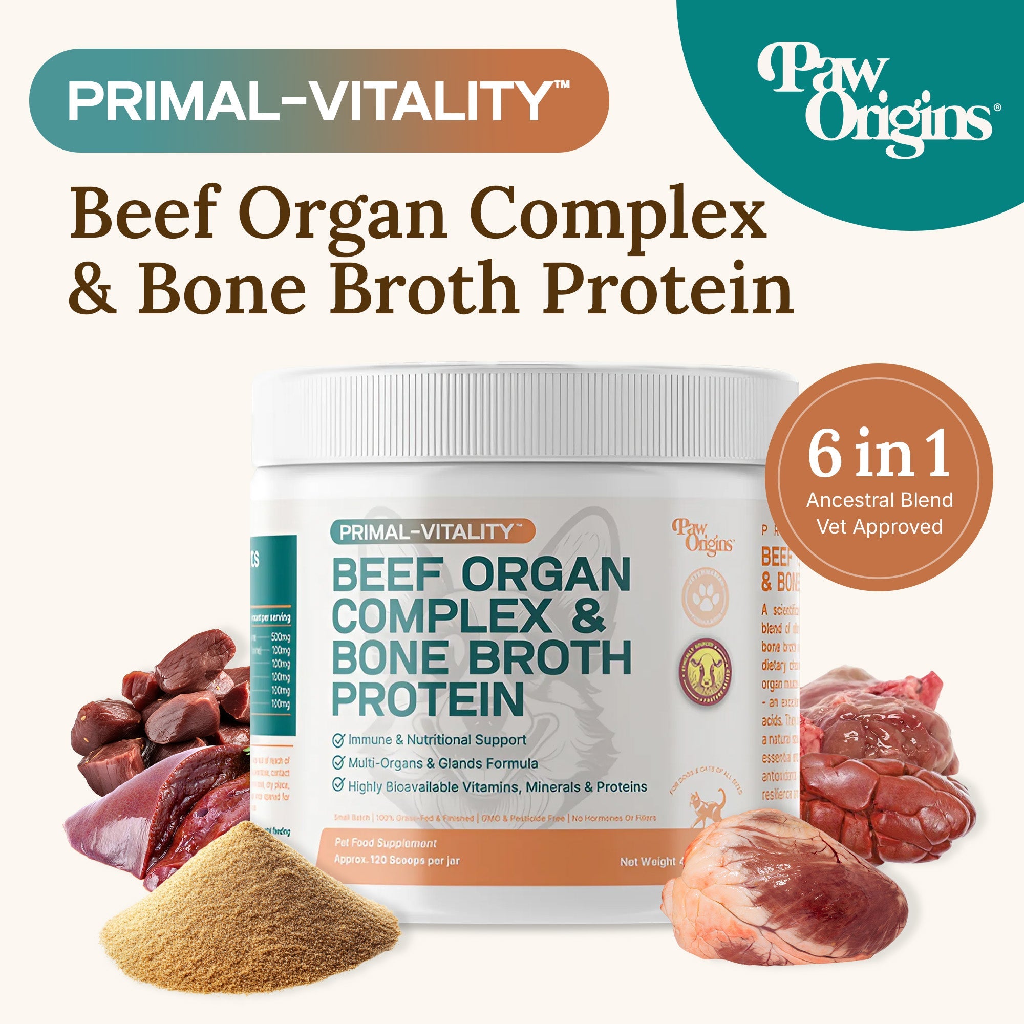 Dog Beef Organ Powder | Primal-Vitality | Paw Origins – PawOrigins ...
